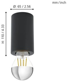 Eglo 99065 - Stropní svítidlo SALUZZO 1xE27/40W/230V