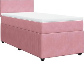 Box spring postel s matrací růžová 100x200 cm samet 3287661