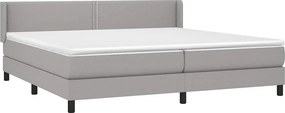 Box spring postel s matrací světle šedá 200 x 200 cm textil 3129657