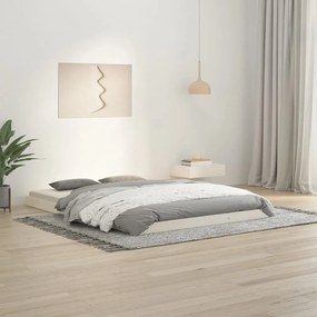 vidaXL Rám postele 135 x 190 cm Double masivní borové dřevo [823469] Barva: Bílá