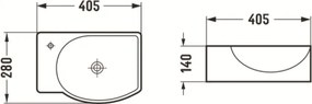 Mexen Mista pravé umyvadlo na desku 40 x 28 cm, bílá - 22174000R