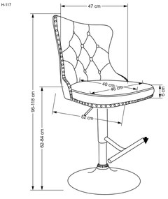 Barová židle LAVISH šedá