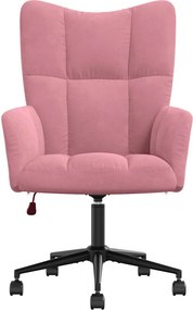 Relaxační křeslo růžové samet 328176