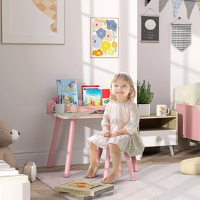 AIYAPLAY Dvoudenní Sada Dětského Stolu a Židle pro Děti +3 roky Pro Hračku Růžová