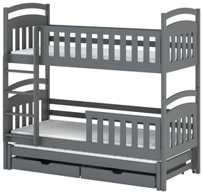 Dětská postel 90 cm VIOLA (s roštem a úl. prostorem) (grafit). 1013282