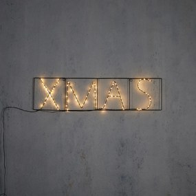 Vánoční nástěnná lampa černá XMAS vč. LED s časovačem IP44 - Yoro