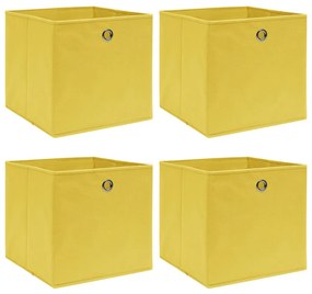Úložné boxy 4 ks žluté 32 x 32 x 32 cm textil 288365