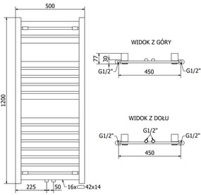 Mexen Uran koupelnový radiátor 1200 x 500 mm, 527 W, Bílá - W105-1200-500-00-20