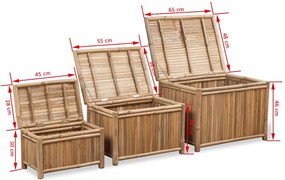 Úložné boxy 3 ks bambus 242495