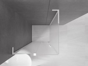 Mexen Velar L, sprchový kout s posuvnými dveřmi 90 x 90 cm, 8mm sklo námraza, bílá matná, 871-090-090-33-20
