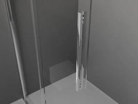 Mexen Velar, sprchová zástěna s posuvnými dveřmi Walk-in 75 x 200 cm, 8mm šedé sklo, chromová, 871-075-000-43-01
