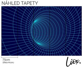 3D tapeta tunel v modré síti