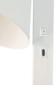 Nordlux - Nástěnná lampa s USB WILMER 1xE14/40W/230V bílá