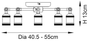 Endon 97244 - Bodové svítidlo HAL 5xE27/40W/230V mosaz