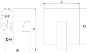 Sapho, LATUS podomítková sprchová baterie, 1 výstup, chrom, 1102-41