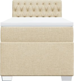 Box spring postel s matrací krémová 90x190 cm textil 3285755