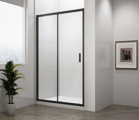 Polysan Easy Black - Sprchové dveře 120x190 cm, čiré sklo/matná černá EL1215B