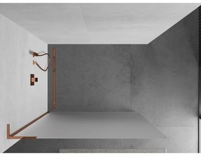 Mexen Kioto L, sprchová zástěna Walk-In 120 x 200 cm, 8mm sklo námraza, růžové zlato profil, 800-120-103-60-30