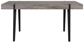 Jídelní stůl 180 x 90 cm, tmavé dřevo s černou ADENA Beliani
