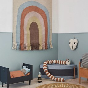 Hnědý dětský koberec s příměsí vlny ø95 cm Lion – OYOY Mini