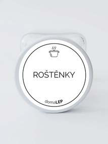 Samolepka na kořenky ROŠTĚNKY bílá 5 cm základní písmo