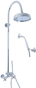 Arttec Vodovodní baterie sprchová MORAVA RETRO s hlavovou a ruční sprchou, Barva: chrom, Rozměr: 100 mm MK381.5/3