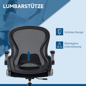 Kancelářská židle Vinsetto s nastavitelnou výškou a podnožkou do 120 kg černá ergonomická židle pro pohodlnou práci | Aosom.de
