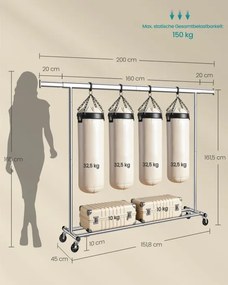 Věšákový stojan na kolečkách HSR175E01