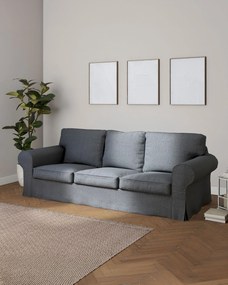 Potah na pohovku IKEA  Ektorp 3-místná, nerozkládací barva šedá látka pletený vzor