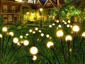 Verk Group Solární zahradní svítidla kuličky 2 kusy po 10 led svítidlech délka 70 cm