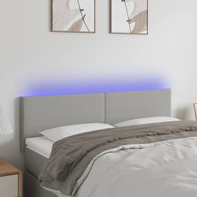 Čelo postele s LED světle šedé 144 x 5 x 78/88 cm textil 3121330