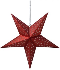Červená závěsná vánoční papírová hvězda L - 60*12*60 cm