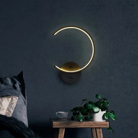 Černé LED nástěnné svítidlo ø 10 cm Moon – Opviq lights