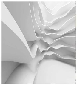 DIMEX | Vliesová fototapeta na zeď 3D futuristická vlna MS-3-0295 | 225 x 250 cm | bílá, šedá