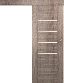 posuvné interiérové dveře na stěnu vasco doors IBIZA model 5 Průchozí rozměr: 70 x 197 cm, Orientace dveří: Levé dveře, Dekor: Dub šedý