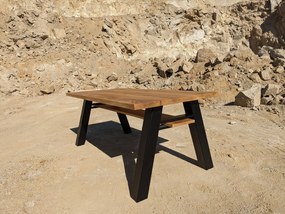 Jídelní stůl z dubového masivu Bridge v industriálním designu Velikost Desky: 2000x1000 (mm)