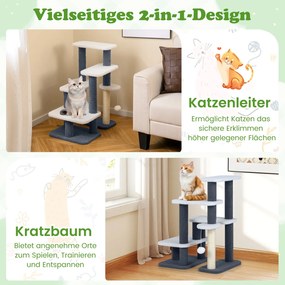 Costway 2-in-1 Schodiště pro kočky do věže pro kočky se sisalovými škrabadly a 3