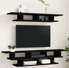 vidaXL Nástěnné TV jednotky kompozitní dřevo [840736] Barva: Černá