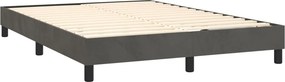 Box spring postel s matrací tmavě šedá 140x200 cm samet 3141486