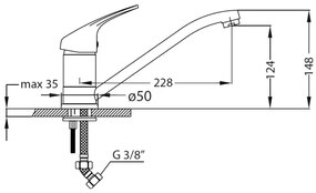 ALVEUS SETA259 - Kuchyňský dřez BASIC+dřezová baterie RIVIERA 14,8cm satin/chrom