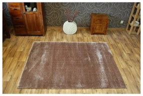Luxusní kusový koberec Shaggy Verona hnědý 80x150cm