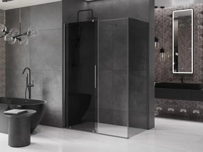 Mexen Velar, sprchový kout s posuvnými dveřmi 150 x 80 cm, 8mm šedé sklo, grafit broušený, 871-150-080-41-66