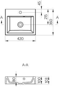 Sapho - Umyvadlo na desku ORINOKO 42x36 cm keramika/bílá