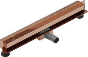 Mexen Flat Wall, sprchový žlab na zeď 2v1, 70 cm, růžové zlato, 1630070
