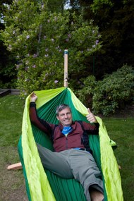 Hamaka Houpací síť pro jednoho Camping + Slap strap (zelený SET)