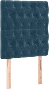 Box spring postel s matrací a LED tmavě modrá 80 x 200 cm samet 3136273