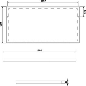 Sapho, AROWANA zrcadlo v rámu, 1200x600mm, chrom, AW1260