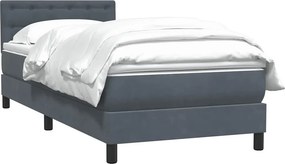 Box spring postel s matrací tmavě šedá 80x220 cm samet 3316618