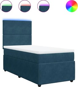 Box spring postel s matrací modrá 90 x 200 cm samet 3294536