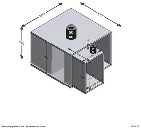 Fmd Konferenční Stolek 2 Odkládací Stolky 67,5X67,5X50Cm Bílý/Betonový
